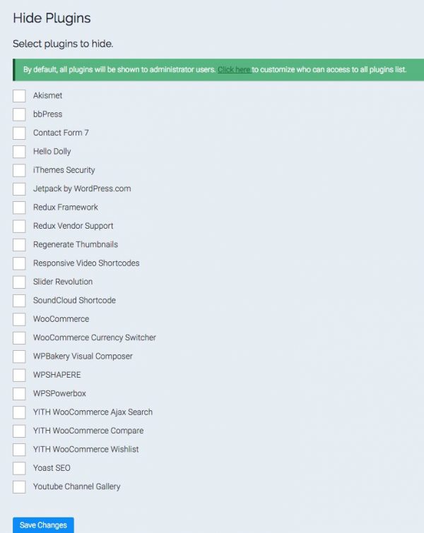 How to hide plugins from the plugins list? – AcmeeDesign Support System