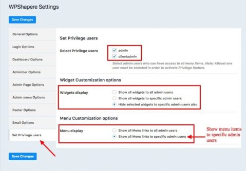 I want to hide certain menu items for specific users, but not myself (Privilege Users ...